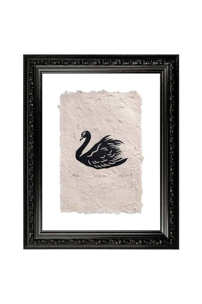 Lief Black Swan Orjinal Linöl Baskı Resim | Milagron