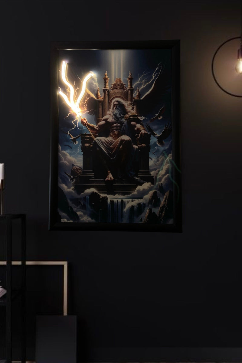 Lujolab. Mitolojik Güç: Zeus Neon Duvar Posteri Duvar Dekorları ...
