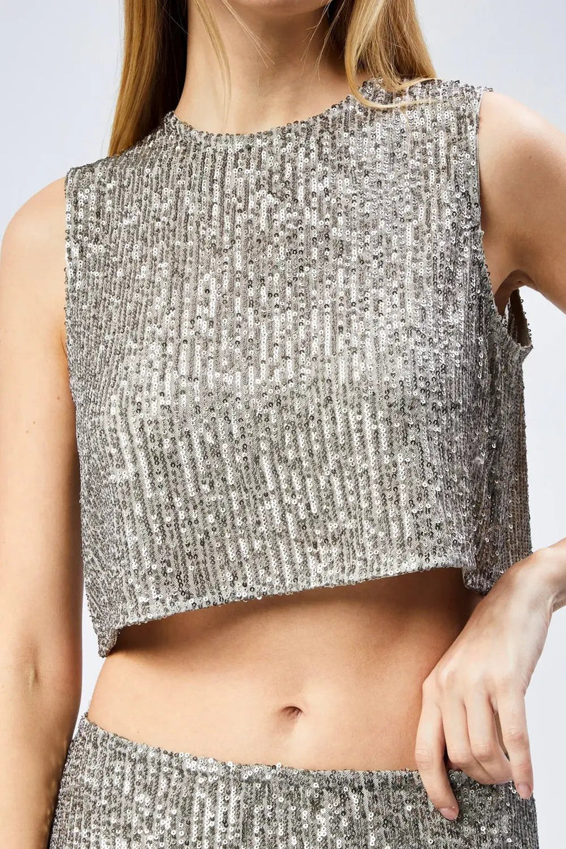 Pul Payet İşlemeli Crop Bluz – Milagron