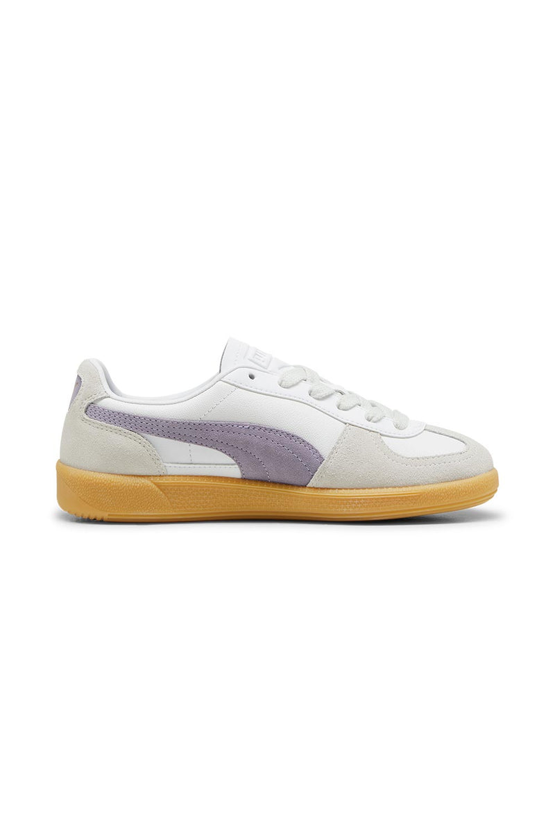 Puma Palermo Lth White Pale Plum Gum Sneakers | Milagron