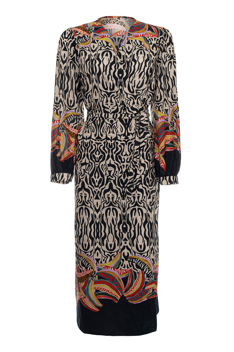 Pure Paris Safari Belden Bağlamalı Elbise Elbise | Milagron