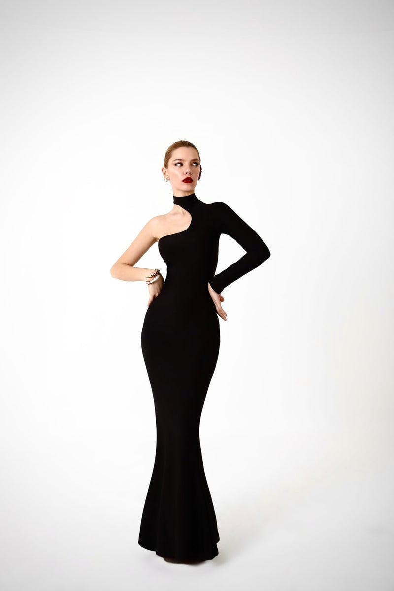 The House Of Astral Rune Dress in Nightshade Elbise | Milagron