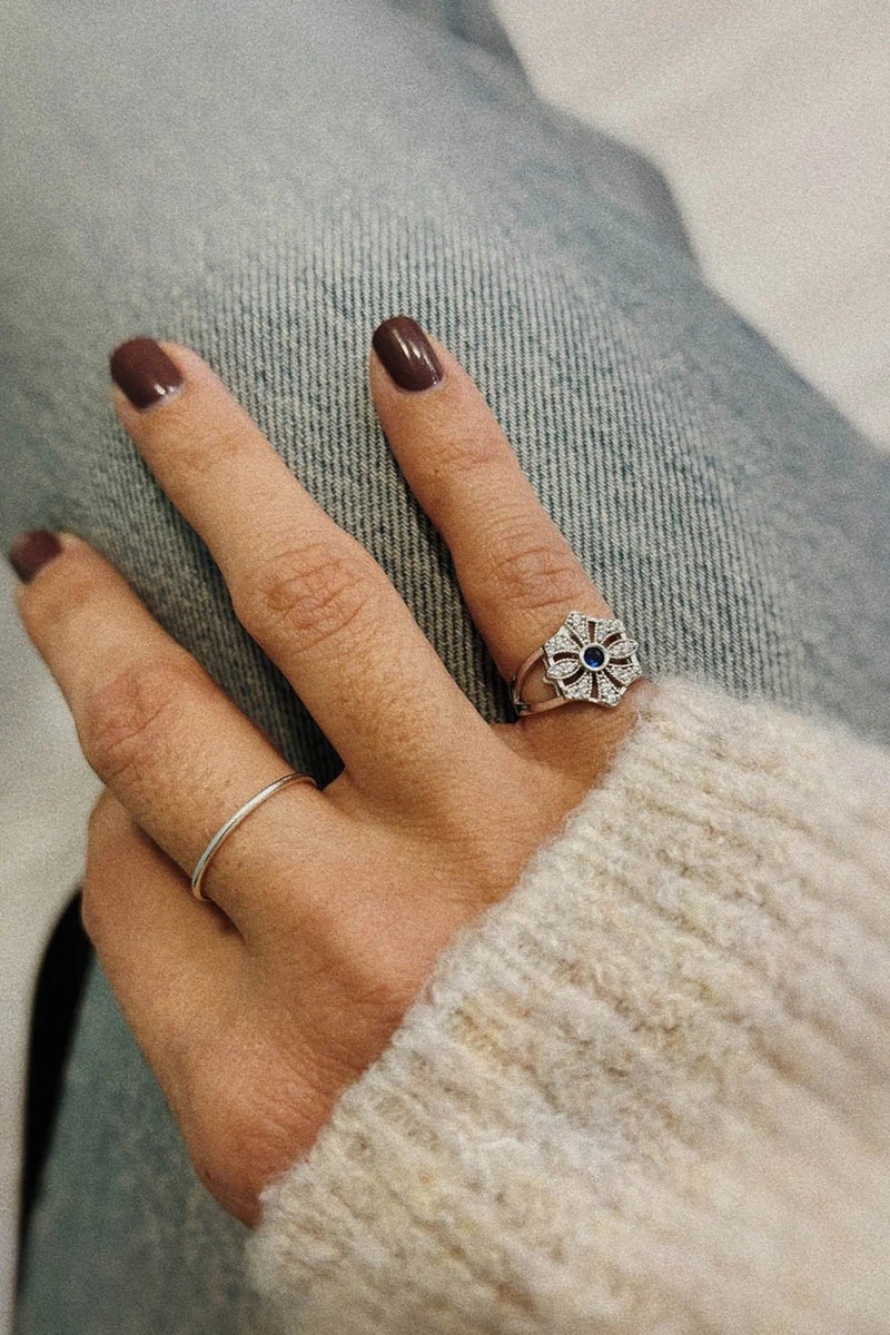 The Pheia Altıgen Vintage Serçe Parmak Yüzüğü Lacivert | 925 Ayar ...